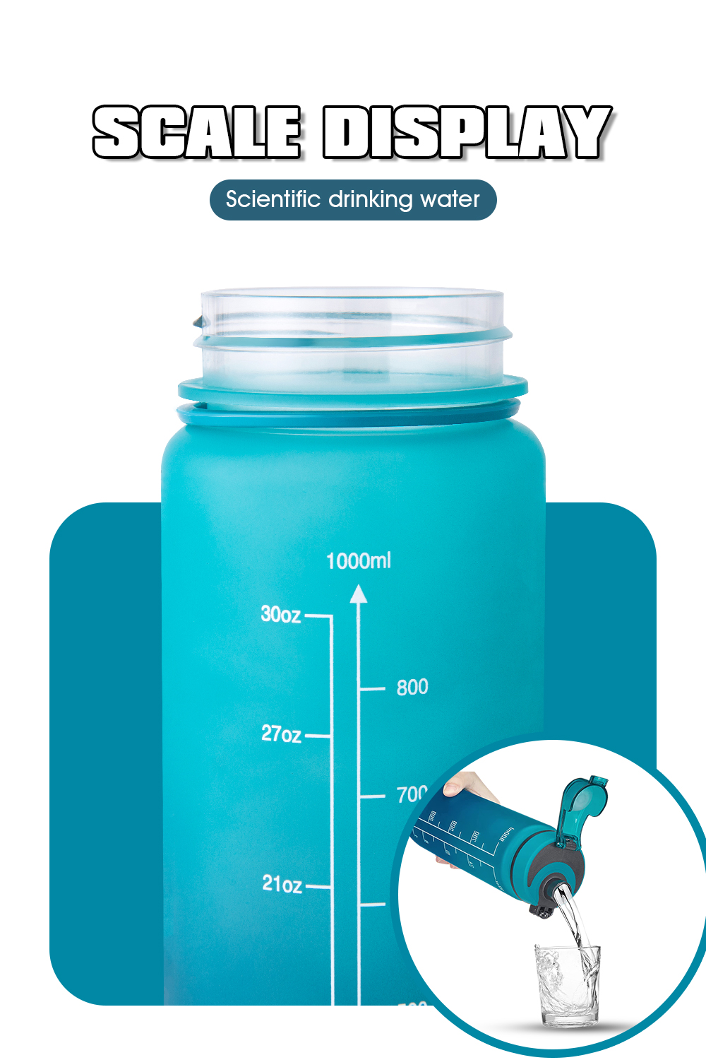 Tumbler ARUN Motivational Water Bottle BPA Free Sports 1 Liter Resuable ...