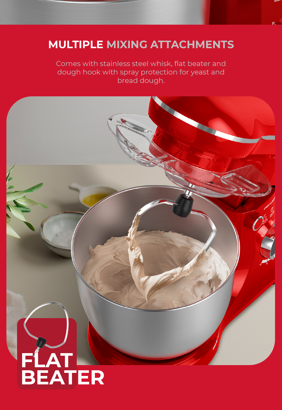 Perysmith PS5500 II 5.5L Electric Stand Mixer for Baking with Bowl and ...