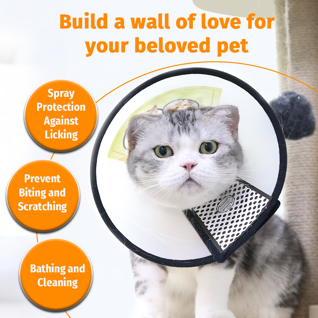 Cassiel Pet Elizabeth Cone E Collar Adjustable Cover For Anti Scratch ...