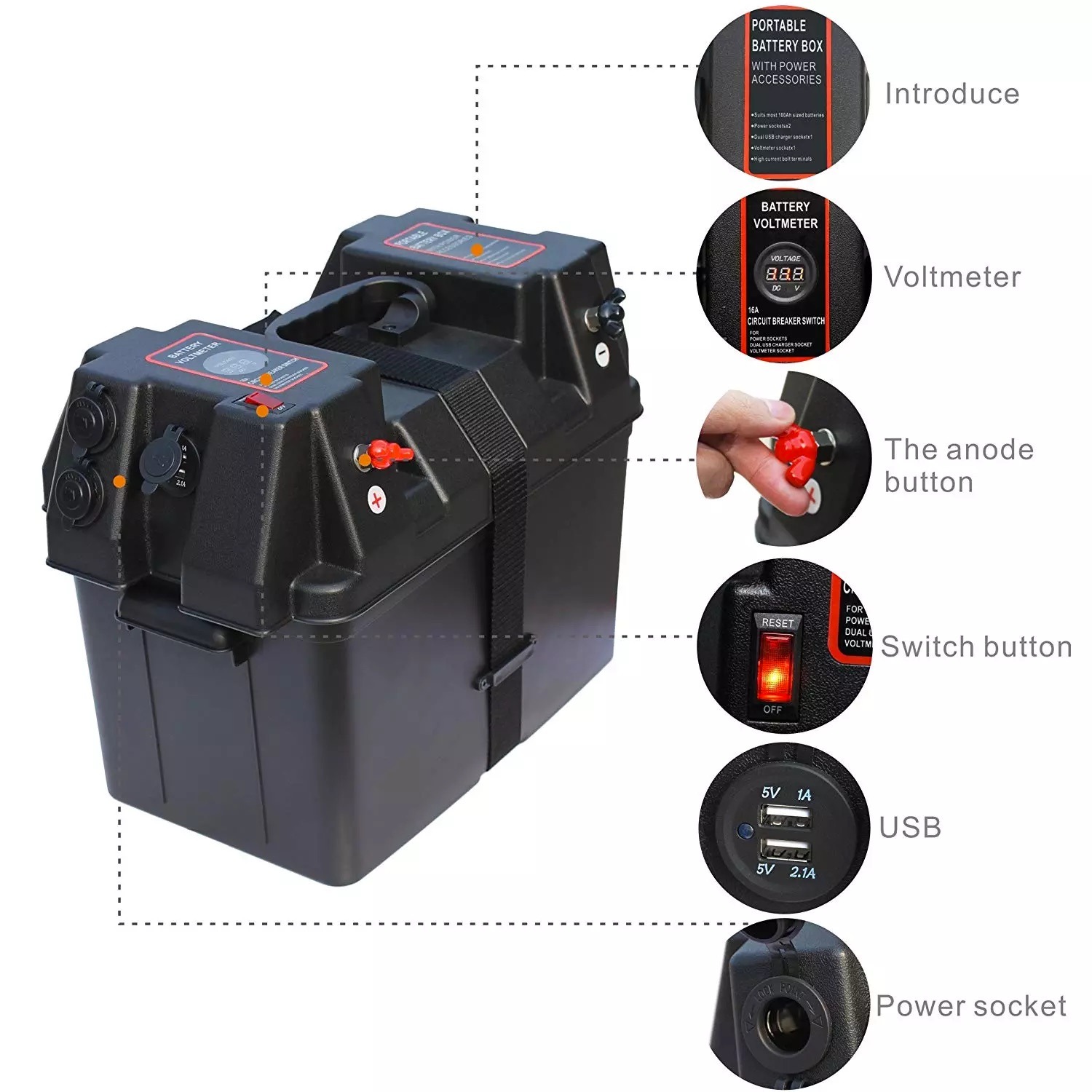 Universal multi-function battery box Battery storage box Outdoor ...