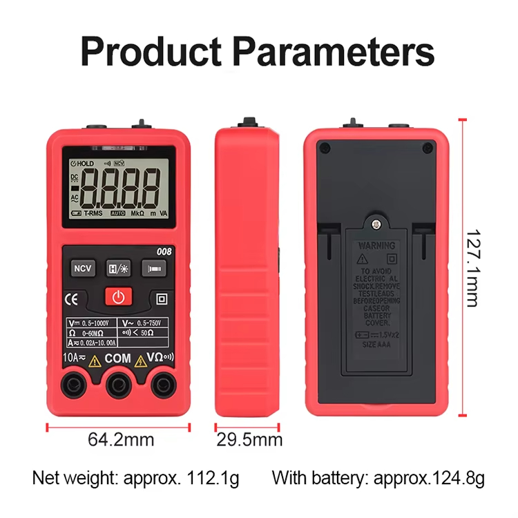 REAIM Handheld Digital Multimeter AC/DC LCD Mini Voltmeter Ammeter Ohm ...