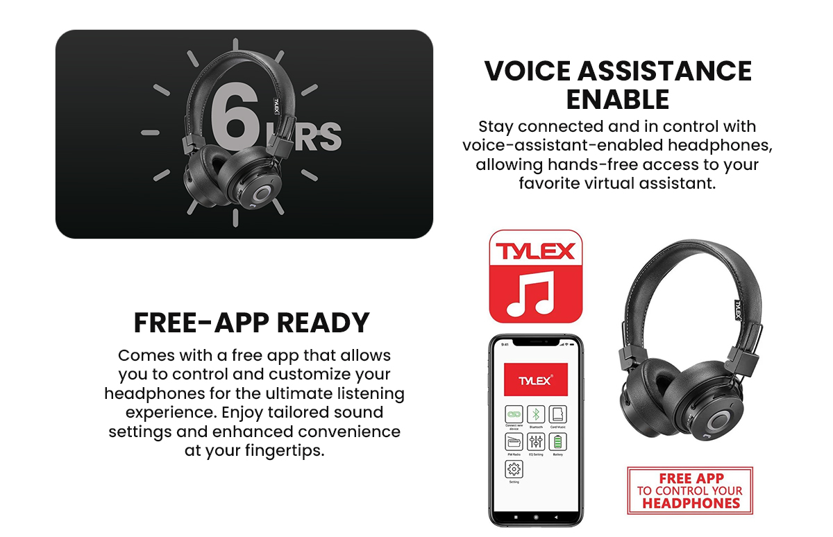 TYLEX X10 Wireless Headset With Built-In Microphone FM Radio TF Card ...
