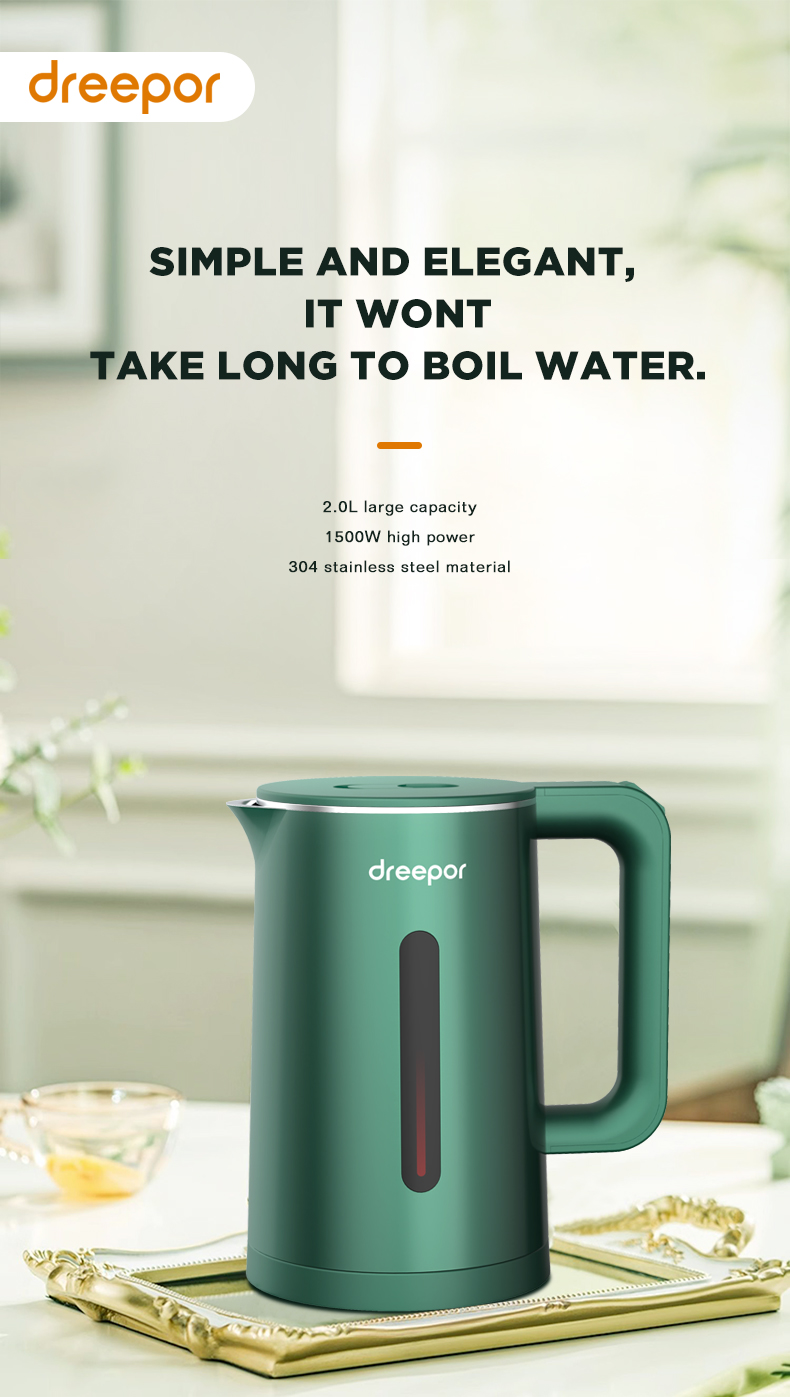 Dreepor Electric Kettle 2L/2.3L Capacity Electric Heater Stainless ...
