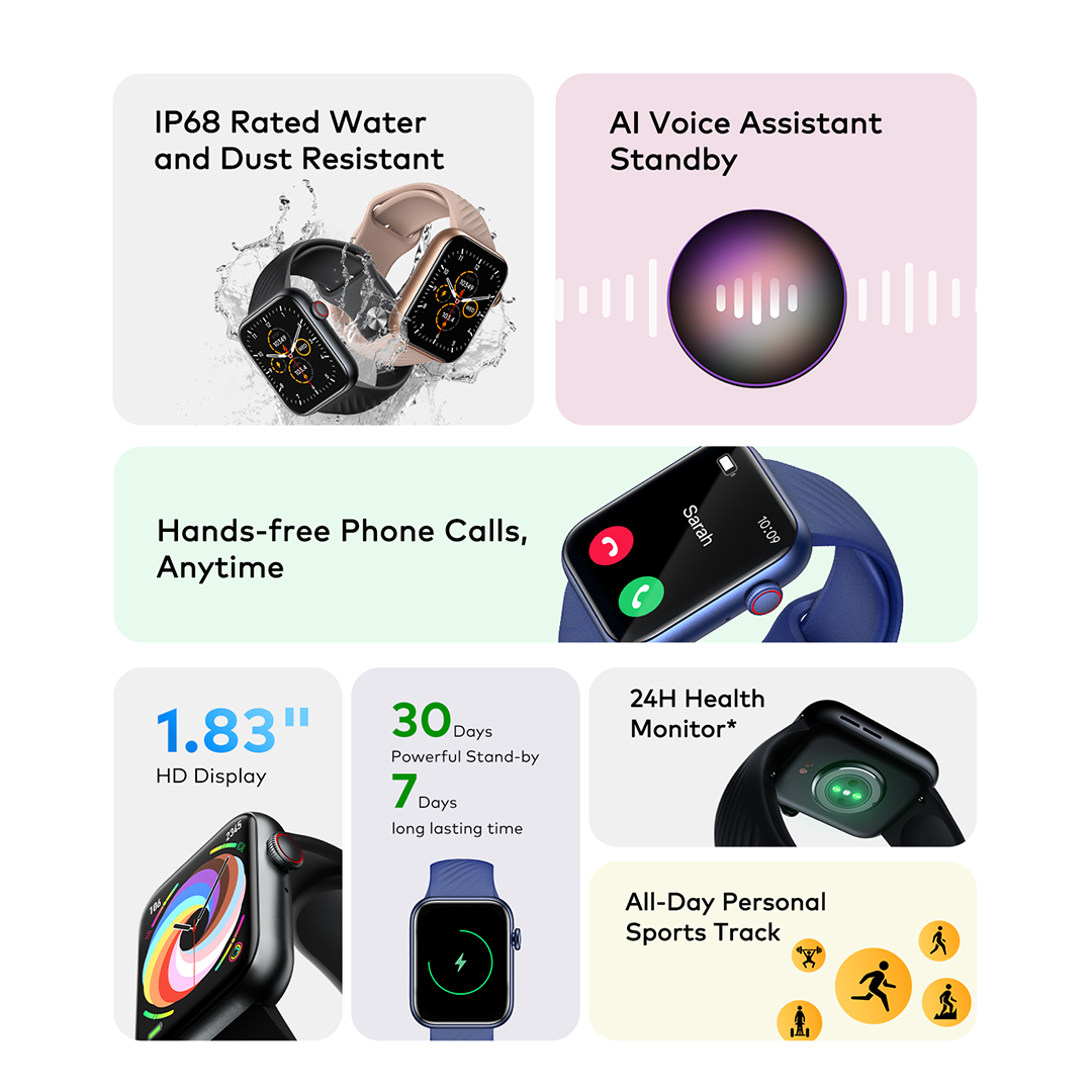 itel O11 Smart Watch Quby Edition | 1.83"Screen | Health Monitor ...