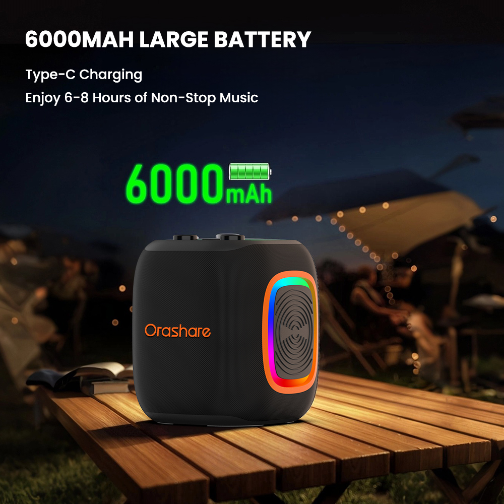 Orashare BSH02 60W Bluetooth Speaker with RGB Light Powerful Sound TWS ...