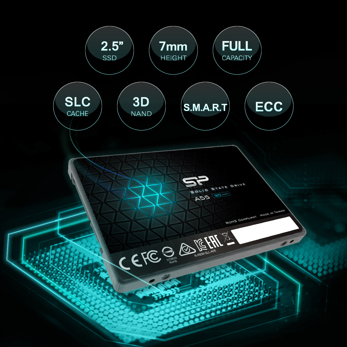 Silicon Power A55 SSD 128GB 256GB 512GB SATA 2.5inch Internal Solid ...