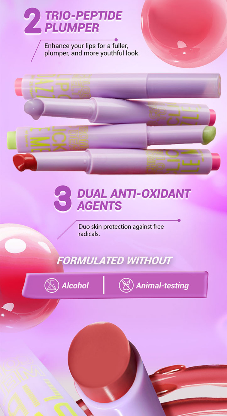 DAZZLE ME Color Chrome Melt to Dew 4-in-1 Lip Click | SPF25 Balm Gloss Lipstick | Shopee Philippines