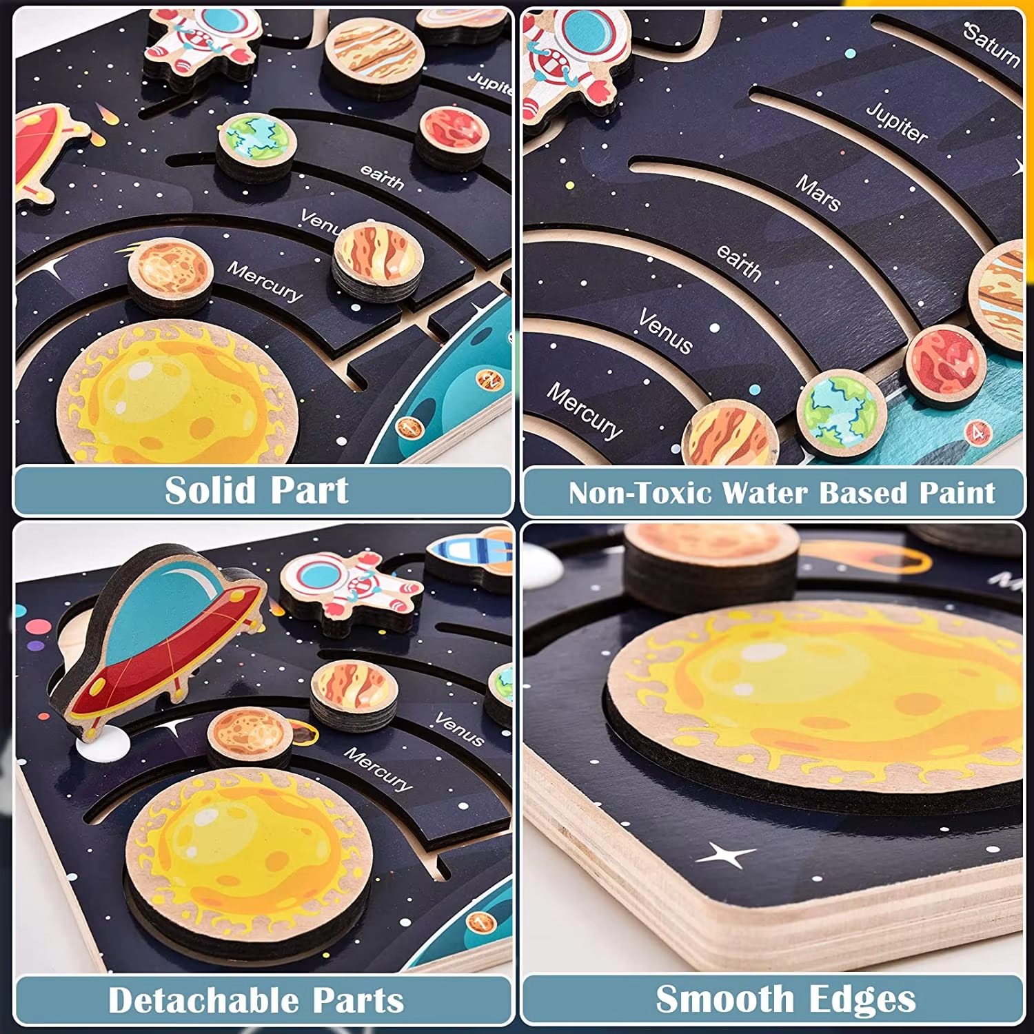 YUNLEO Educational Toys Eight Planets Outer Space Solar System Jigsaw ...