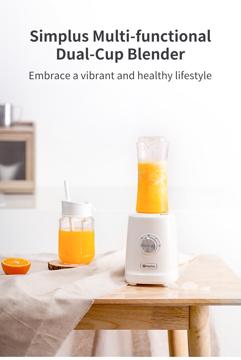 Simplus Multi-function Blender 600ml Travel Cup+ 600ml Mason Cup Food ...