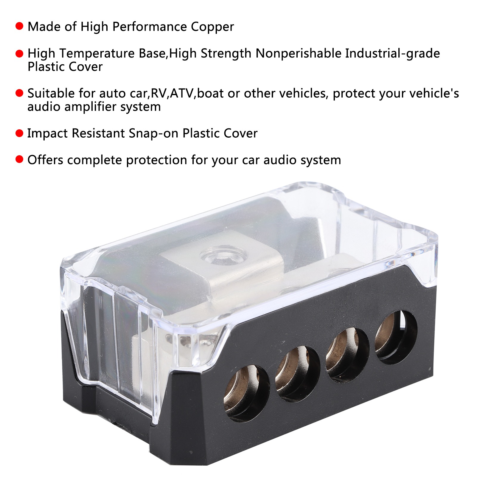 1 Way in 4 Ways Out Power Distribution Block Car Audio Stereo Amp ...