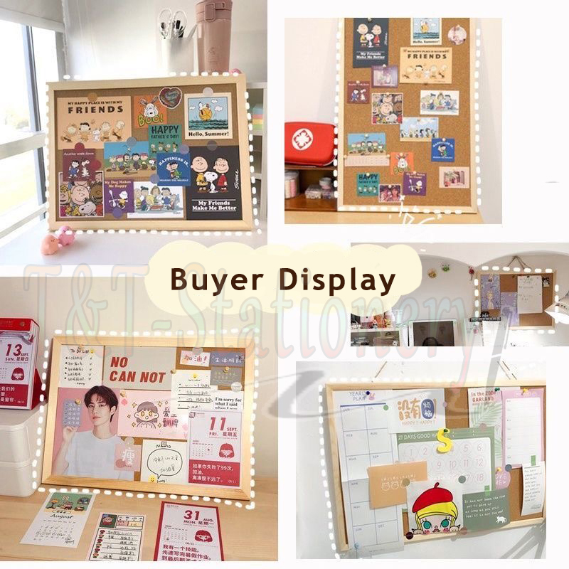 Wooden Frame Board Multi-functional Cork Board Wall Decorative Notepad ...