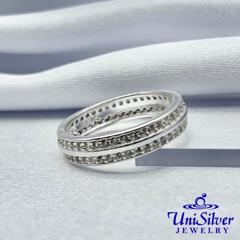 Unisilver 925 Sterling Silver Eternity Ring (RS457-1001) | Shopee ...