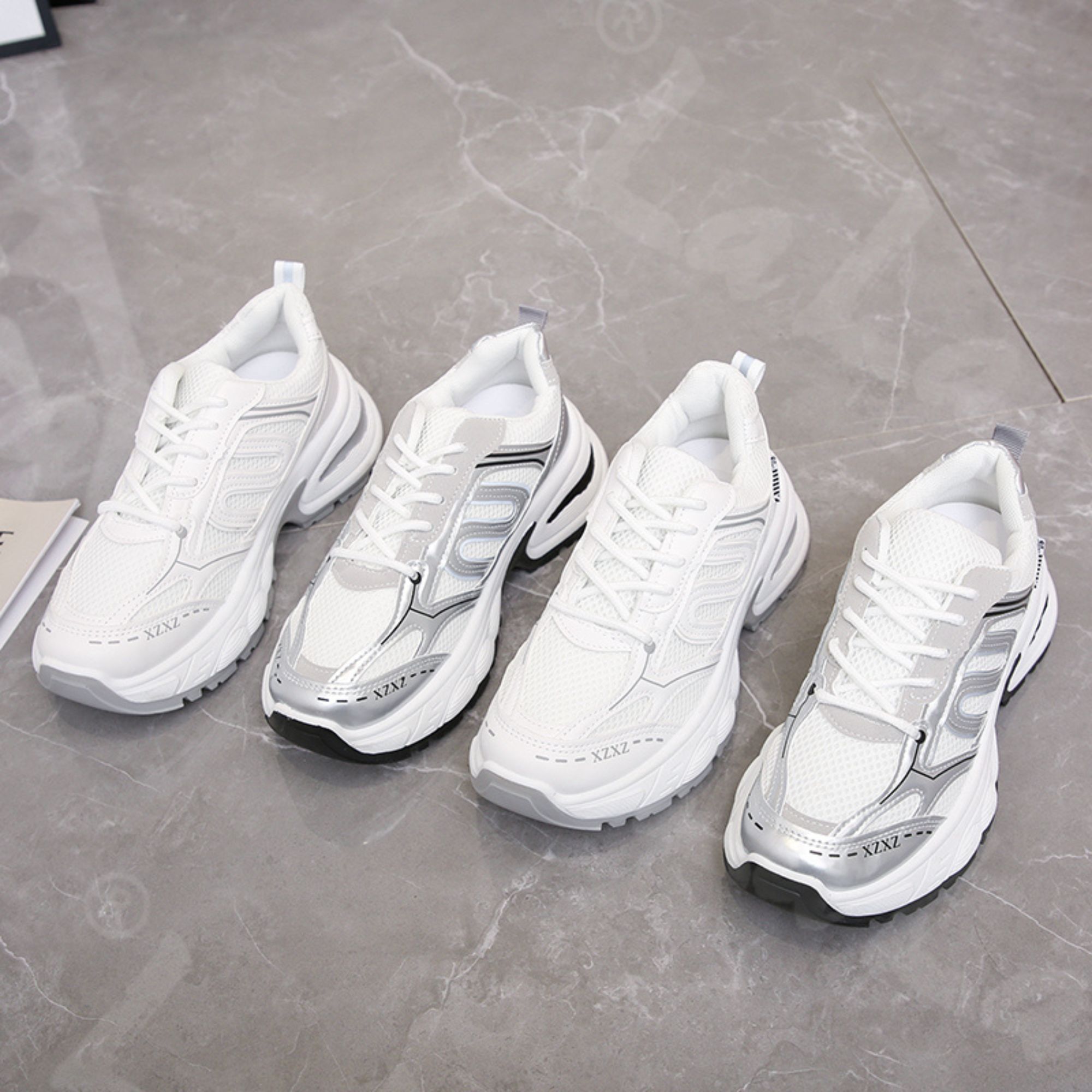 LALA Women Sneakers Casual Rubber Shoes made in Leather and fabric ...