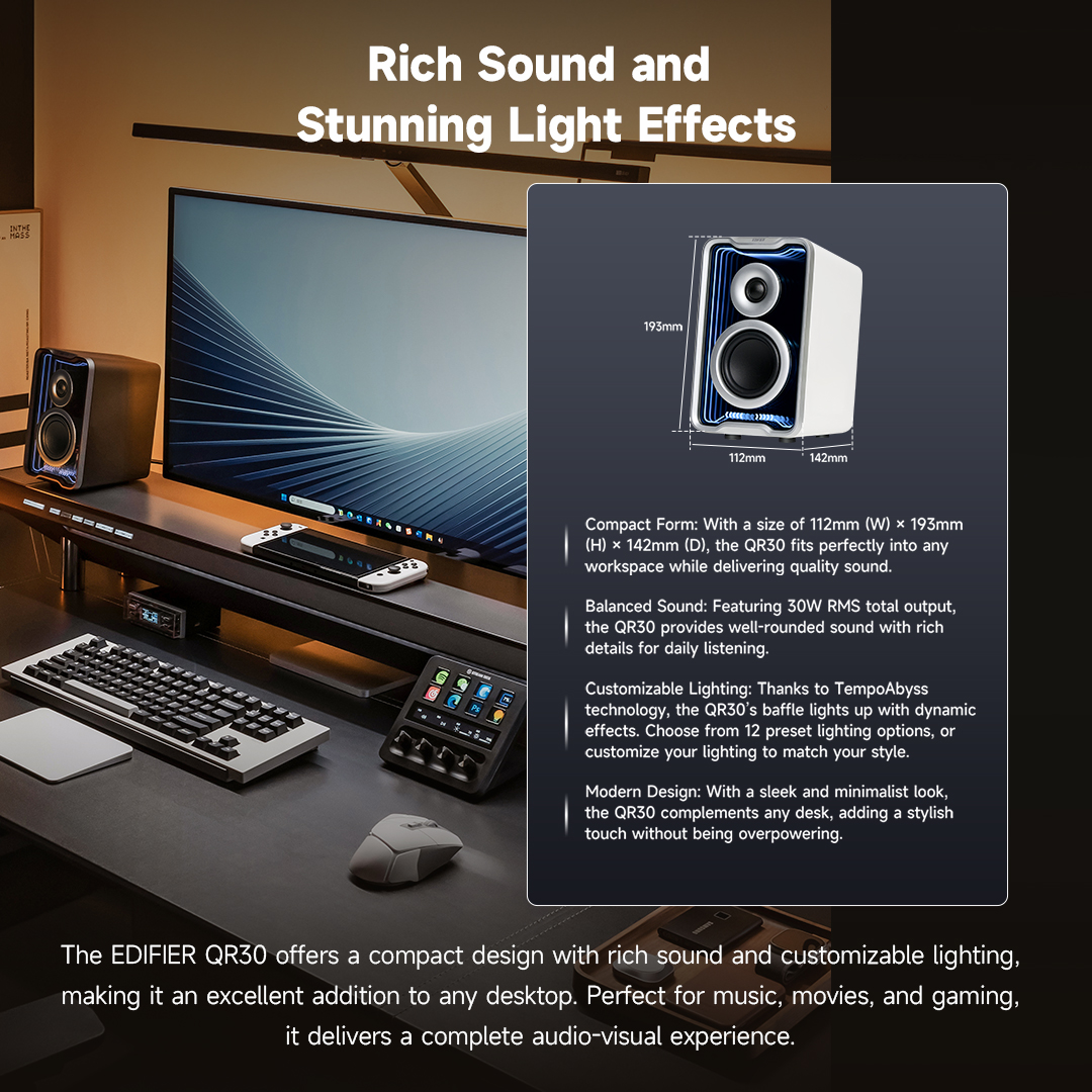 Edifier Speaker EDIFIER QR30 black 2.0 Desktop Active Speaker | Shopee ...