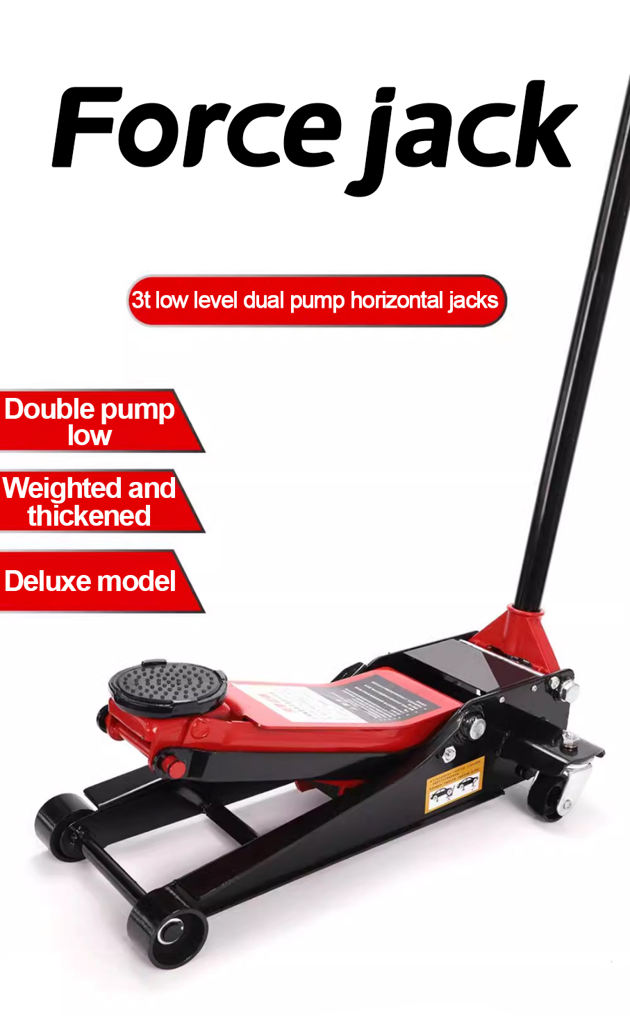 3 Ton Heavy Duty Hydraulic Floor Trolley Jack Low Profile Quick Lift ...