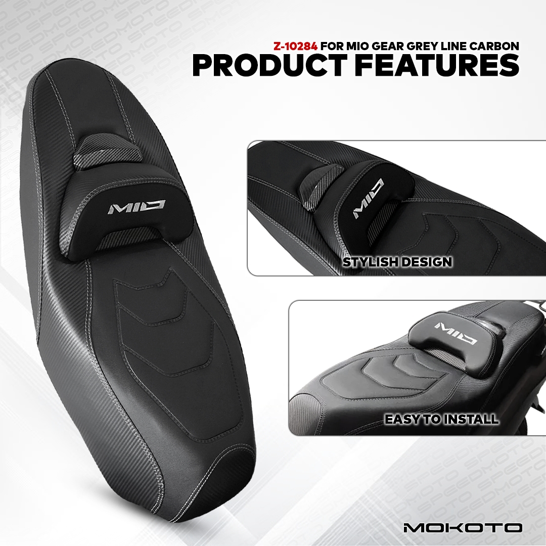 MOKOTO YAMAHA MIO GEAR CAMEL BACK SEAT ASSY W/ EMBROID LOGO WITH CARBON ...