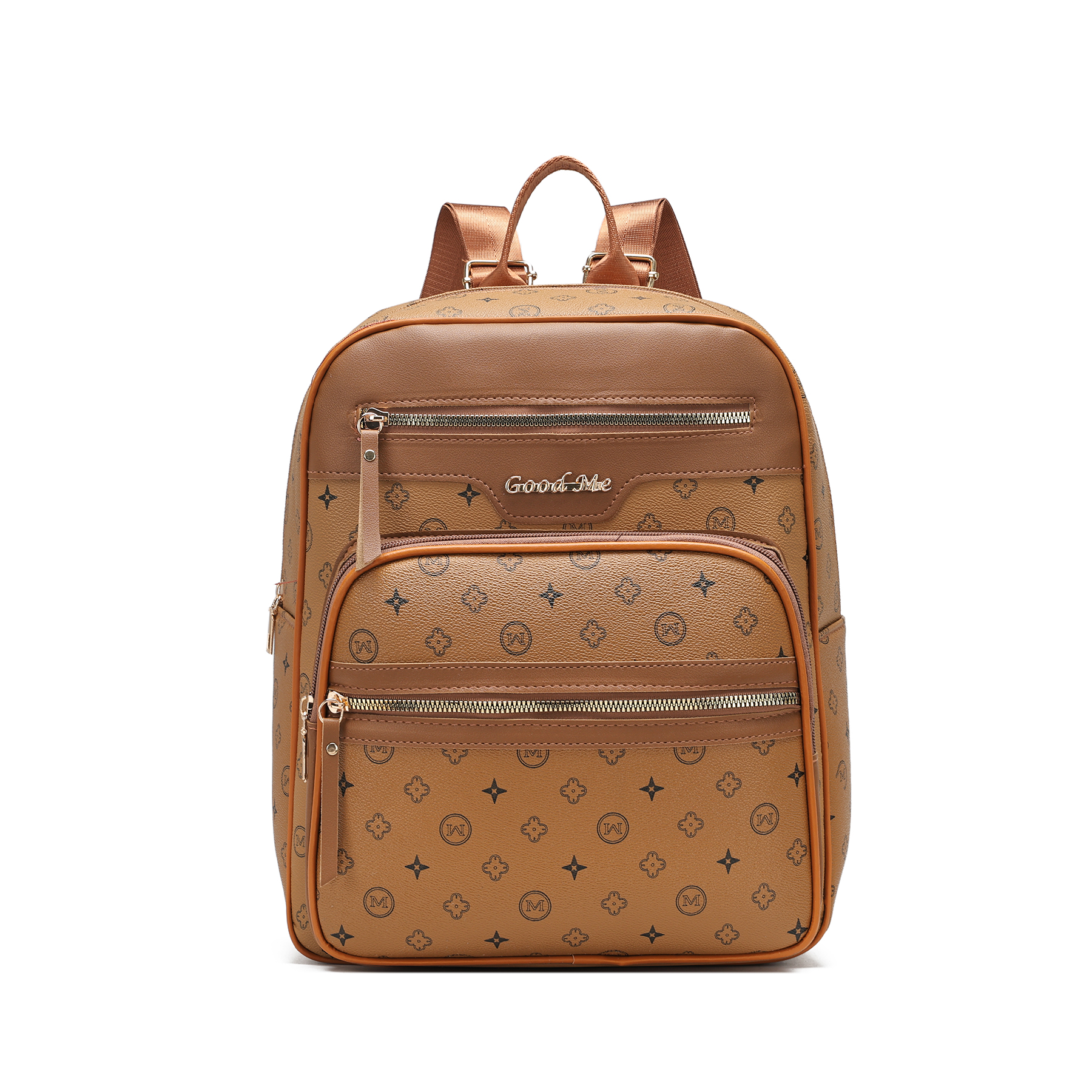 Yvon Vintage Monogram Leather Backpack for woman School Multi-pocket ...