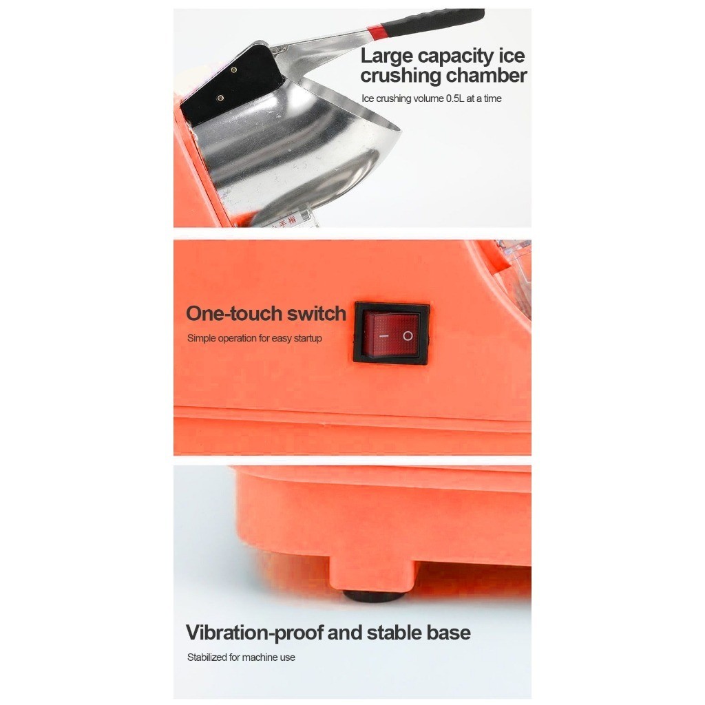 Upgraded ice crusher manual 2/3/4 blade for halo halo ice shaver heavy ...