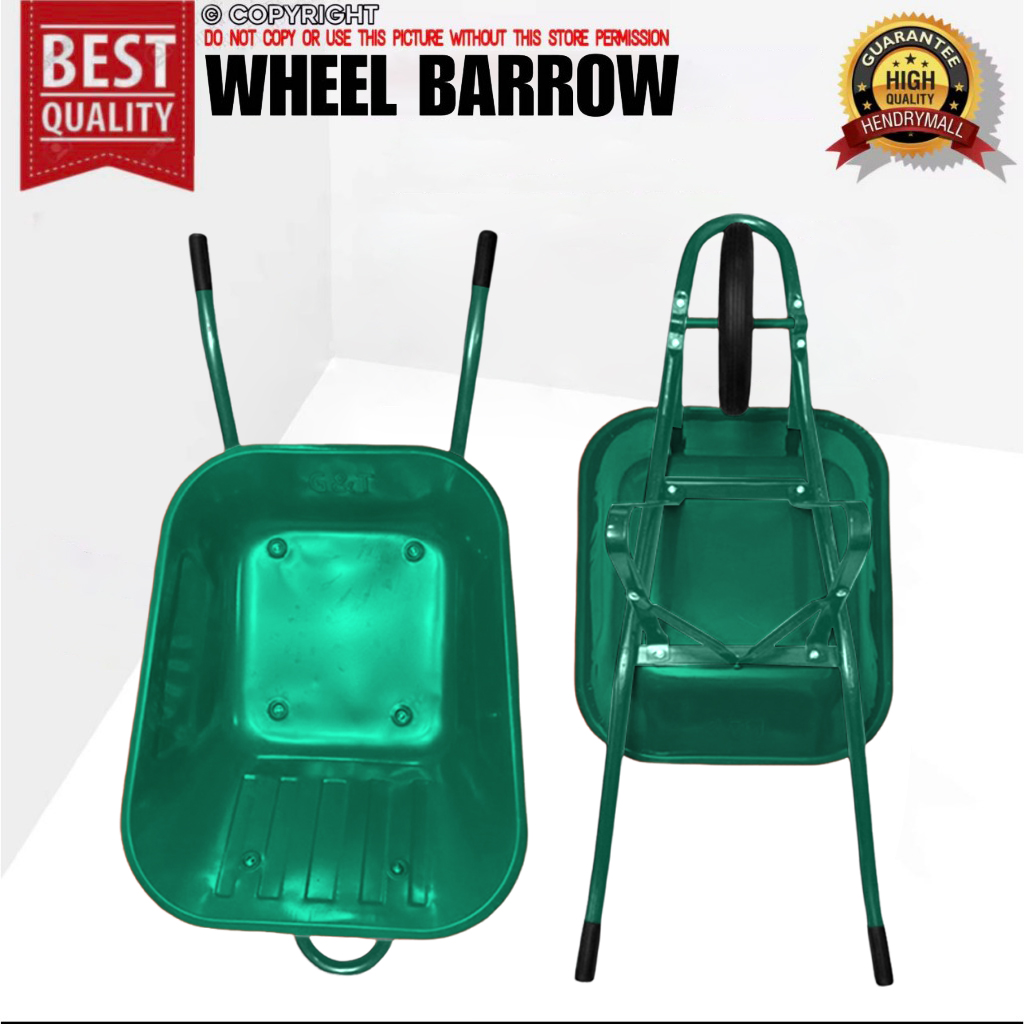 Wheelbarrow Heavy Duty 14" Inflatable tires with Double Ball Bearings ...