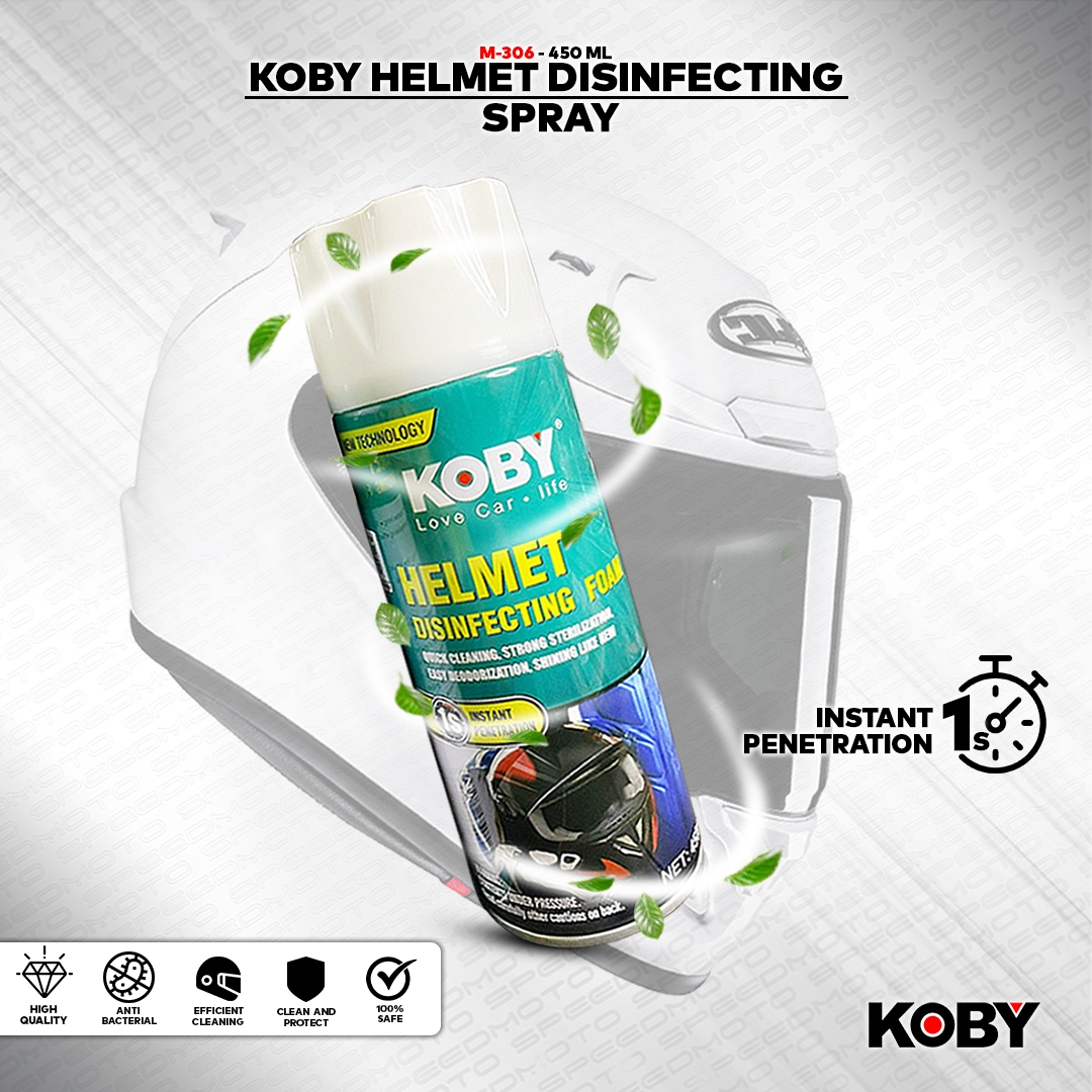 KOBY HELMET DISINFECTING SPRAY FOAM 450ml SPEEDMOTO | Shopee Philippines