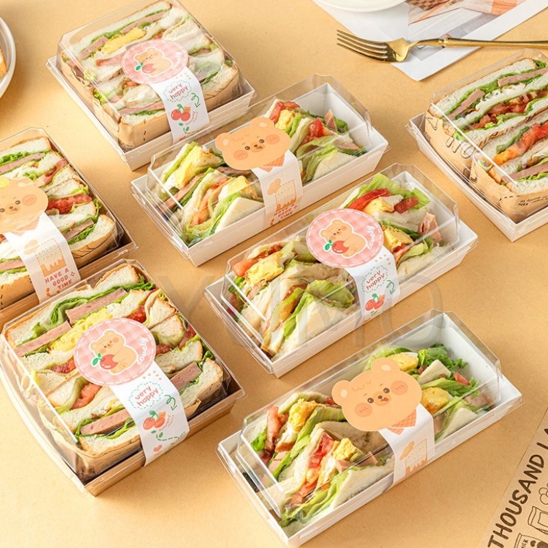 5/10/20PCS Cake Box Transparent Square Pastry Boxes Packaging Kraft ...