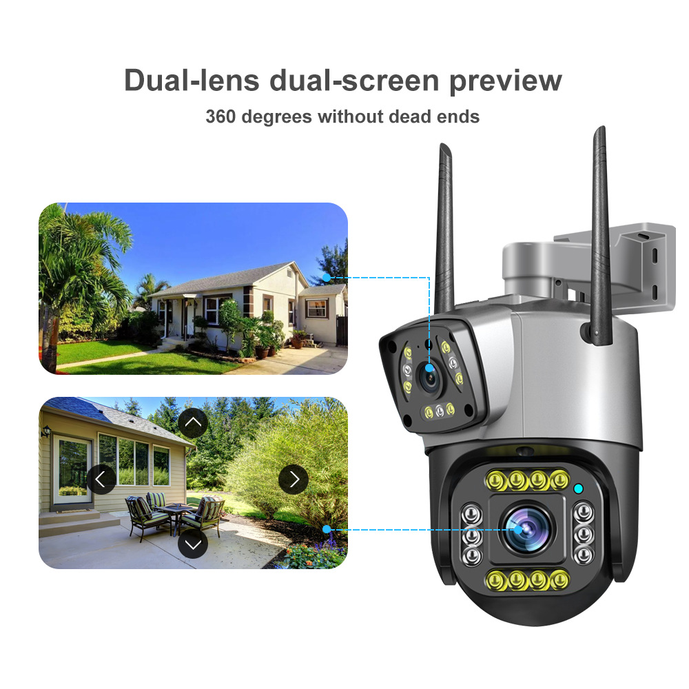 V380 V23 Outdoor CCTV Camera Dual Lens 1080P WiFi Connect to Cellphone ...