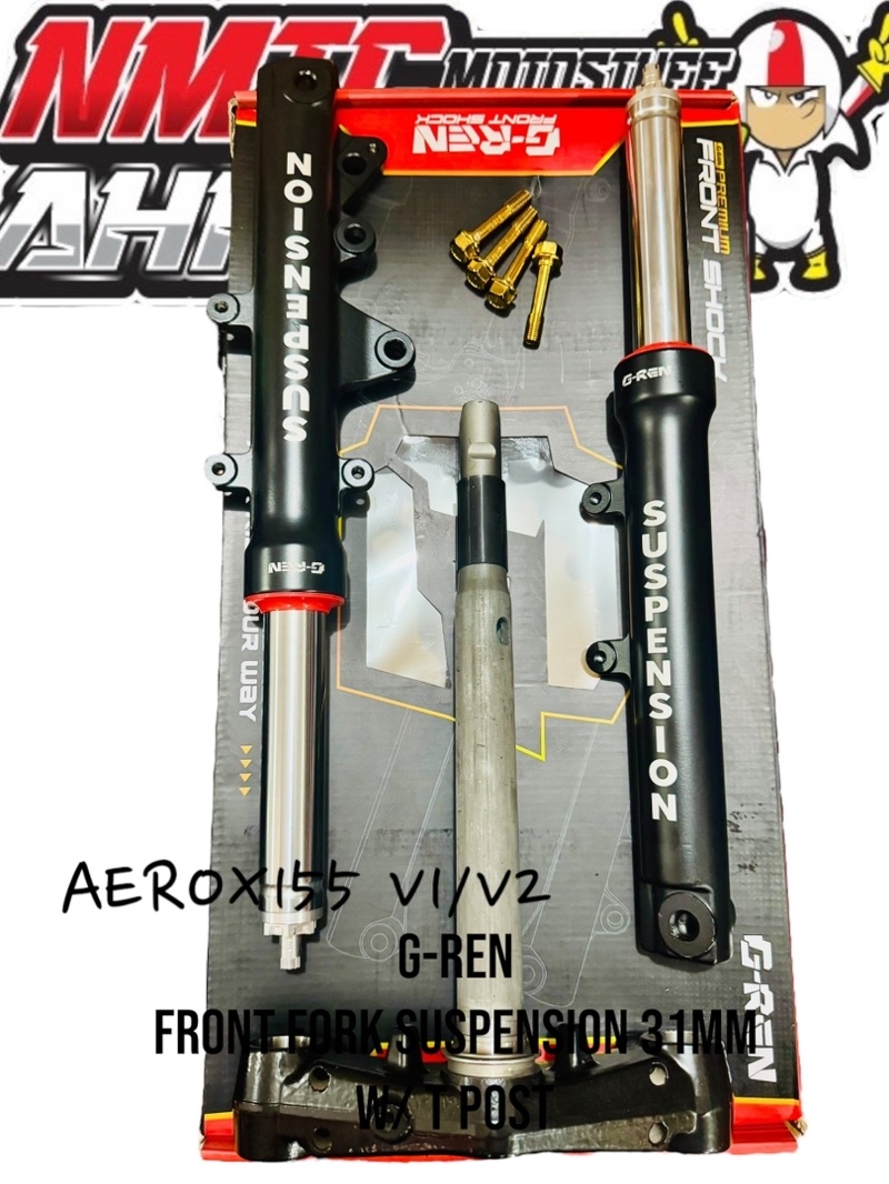 G REN FRONT FORK SUSPENSION W/ TPOST 31mm AEROX155 V1/V2 | Shopee ...