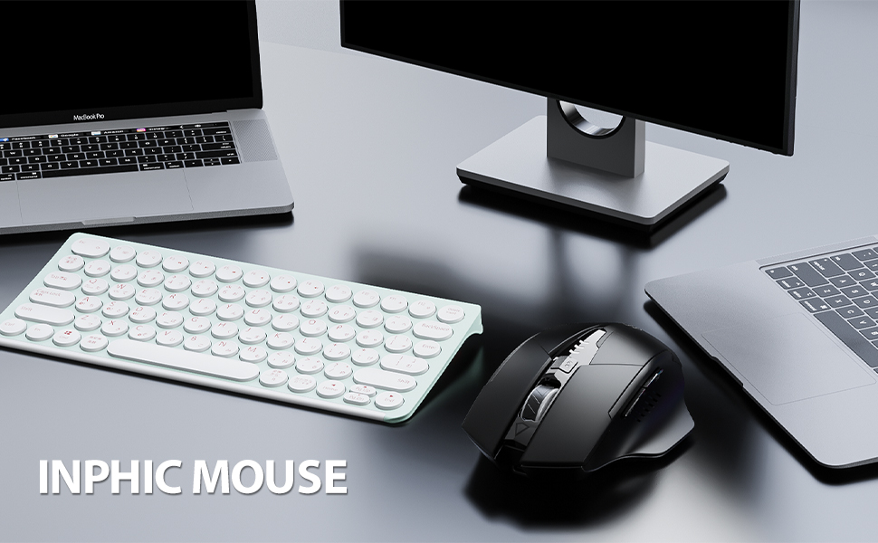 Inphic A1 Bluetooth Wireless Mouse Rechargeable Ergonomic Silent Mouse ...
