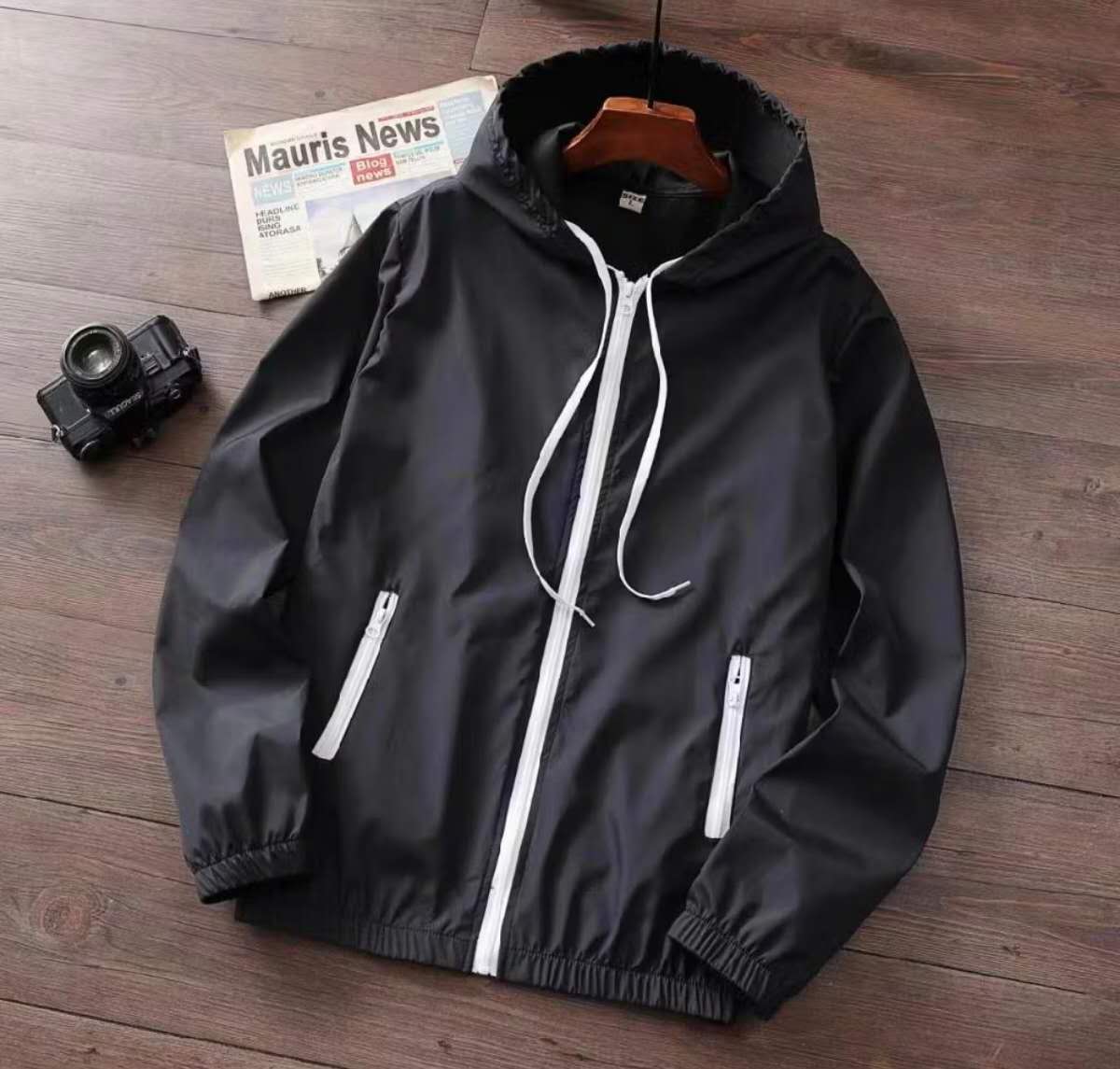 New Fashion Jacket with hoodies zipper Casual Motorcycle Bomber Jacket ...