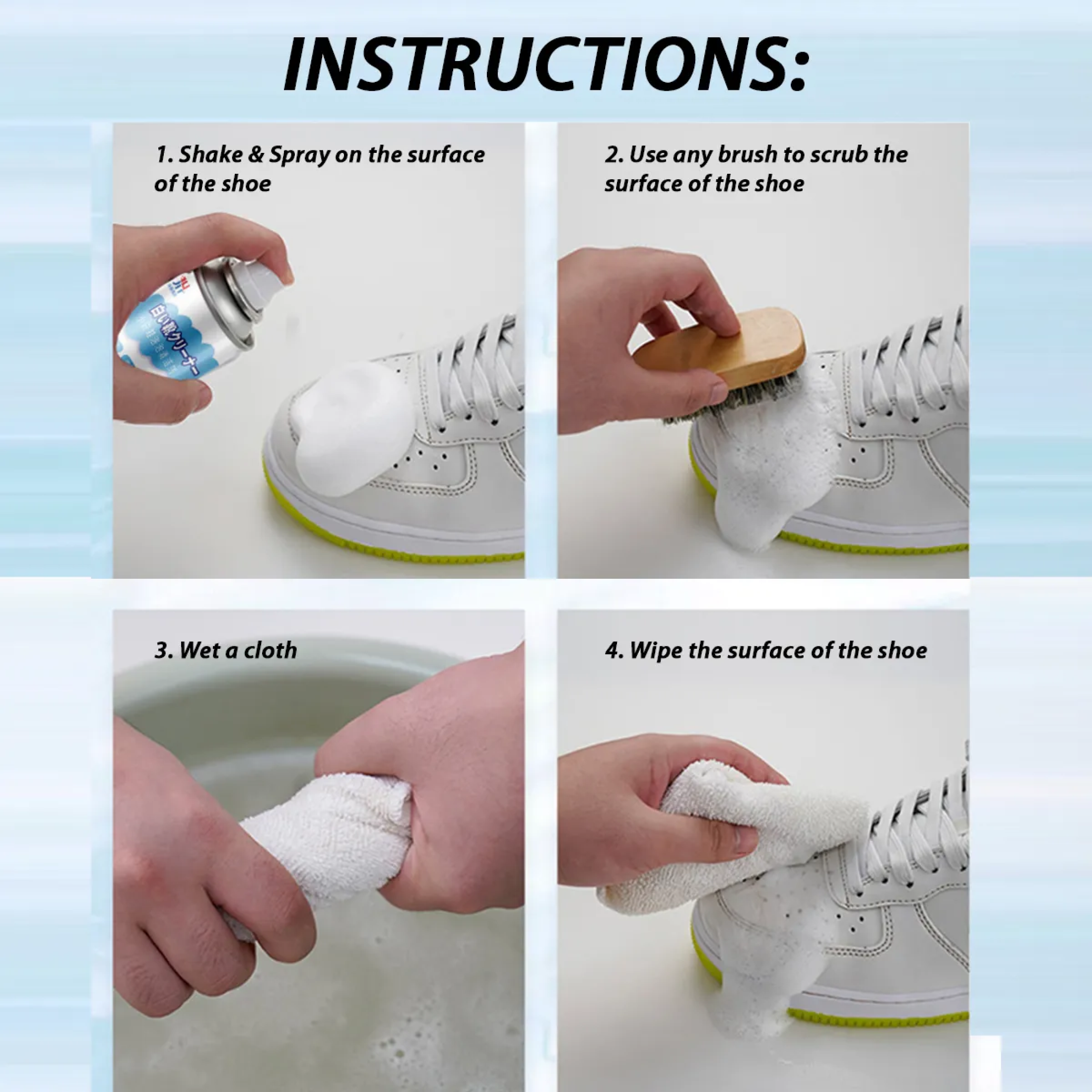 Foam Shoe Cleaner 360ml Shoe Stain Remover White Shoe Cleaner Shoe ...