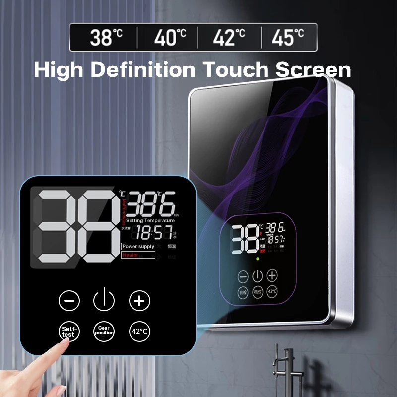 Instant Water Heater Shower Electric LCD Touchscreen With Self ...