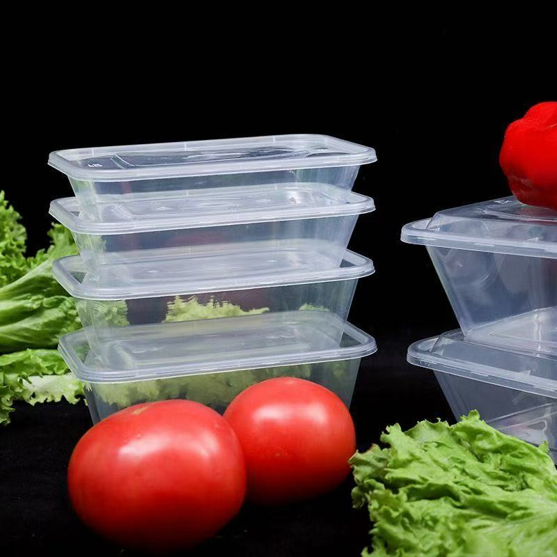 50PCS Rectangle/Round Disposable Microwavable Food Container Plastic ...