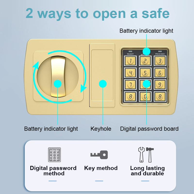 Electronic Password vault safety box money cash Digital Keypad LockAnti ...