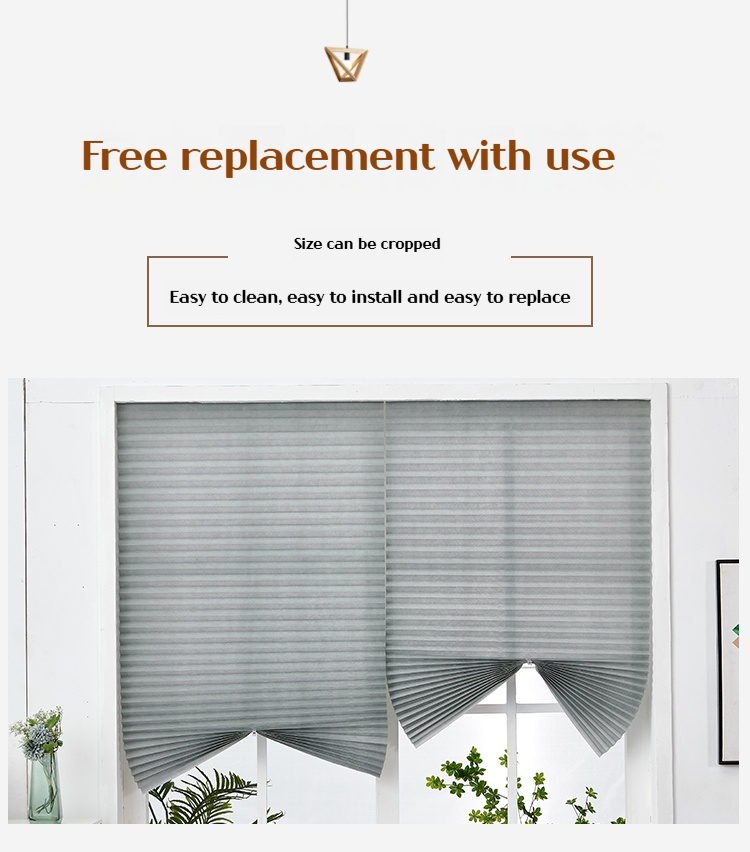 Self Adhesive Window Shades Cordless Window Blinds Pleated Fabric ...