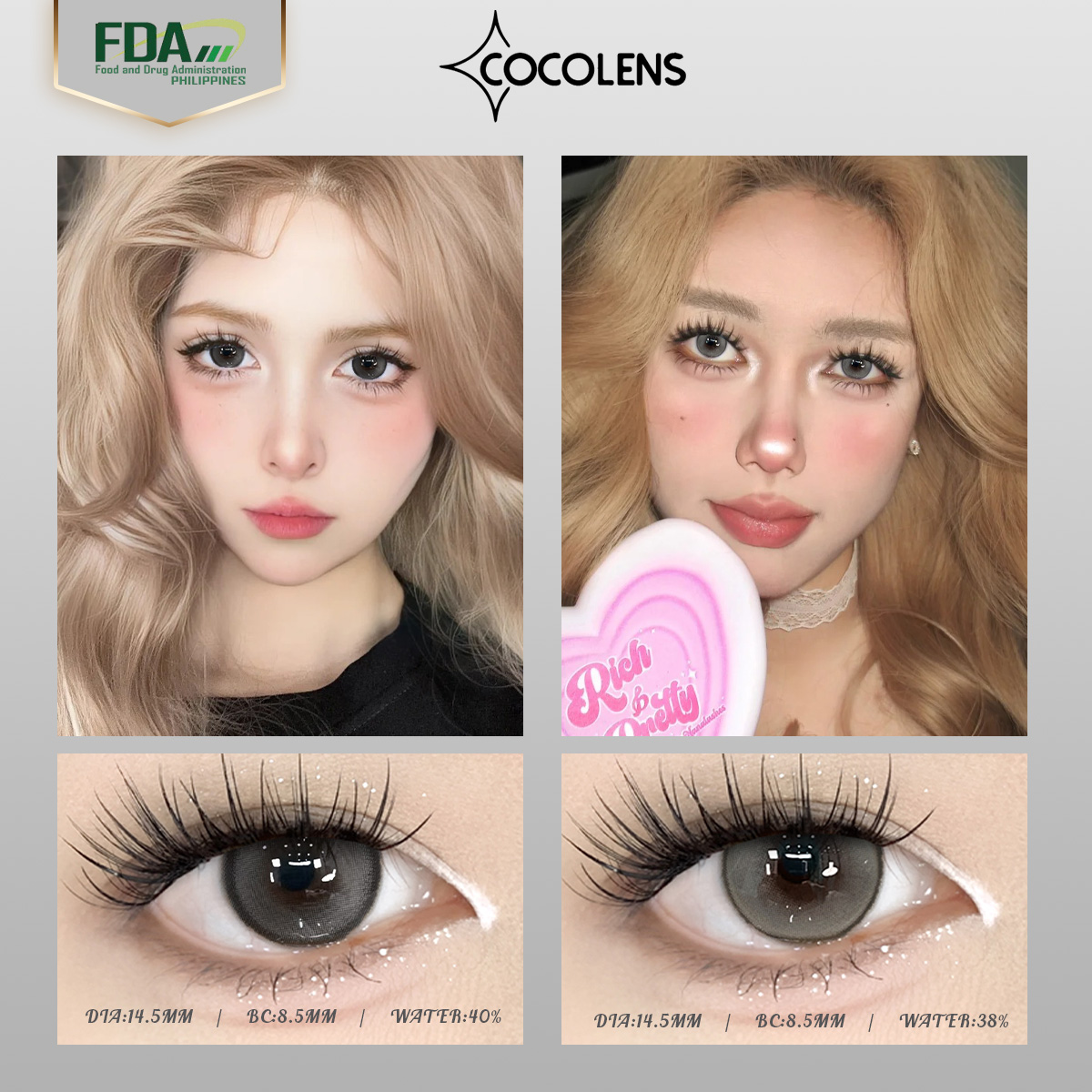 COCOLENS Daily Contact lens 6 months Grade 0~6.00 Comfort Colored Contact Lenses Kit 14.2-14.5MM ...