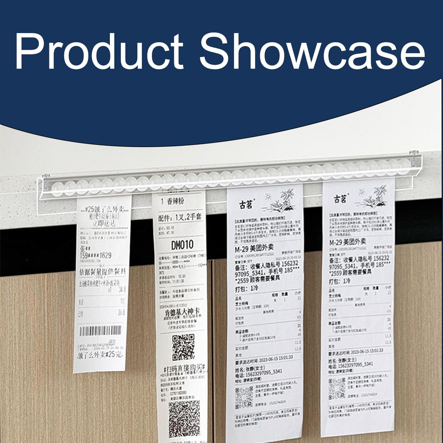 Fantasy Kitchen Receipt clip Holder Catering Self-Adhesive Receipt Rail ...