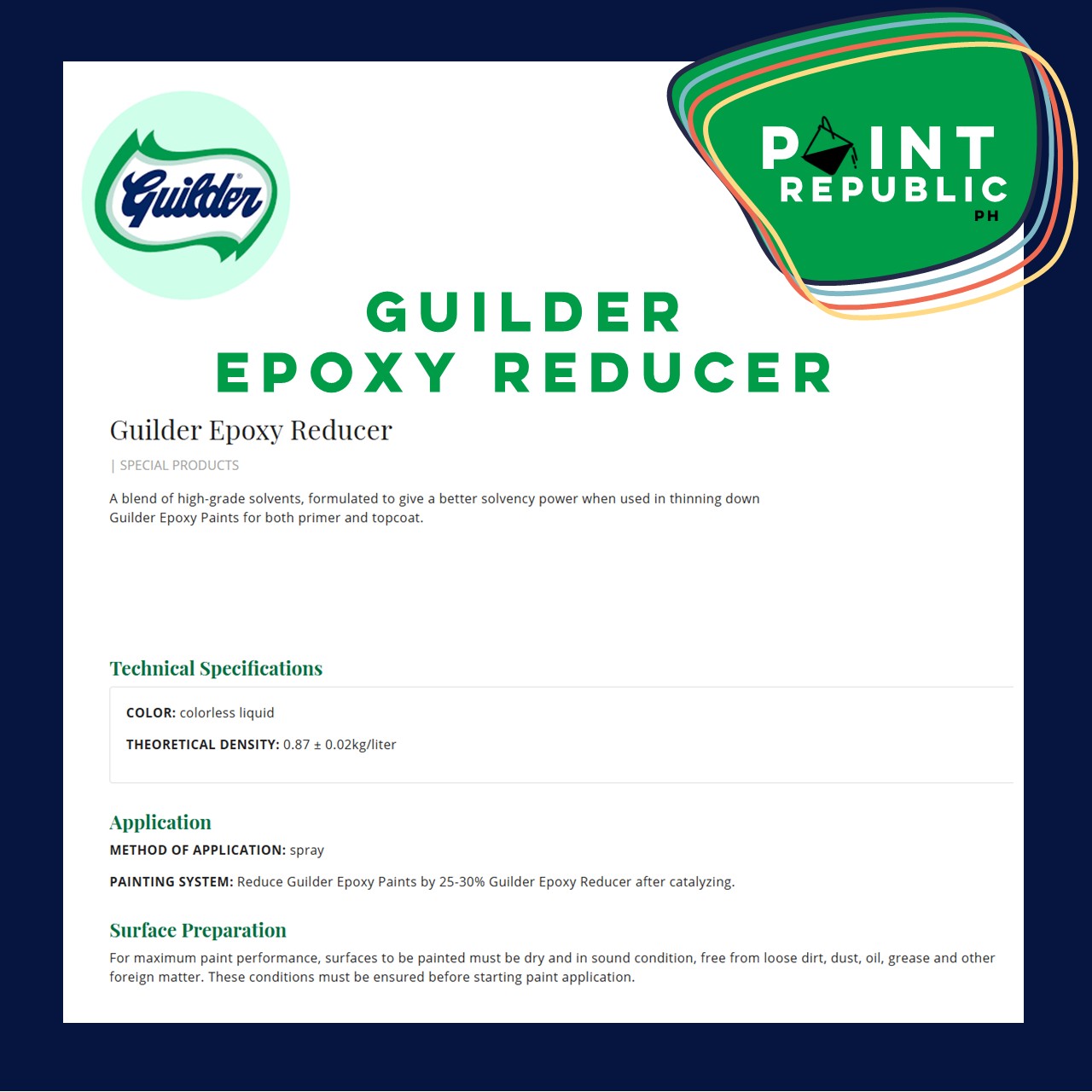 Guilder Epoxy Reducer (Thinner) for Epoxy Based Paints | Shopee Philippines