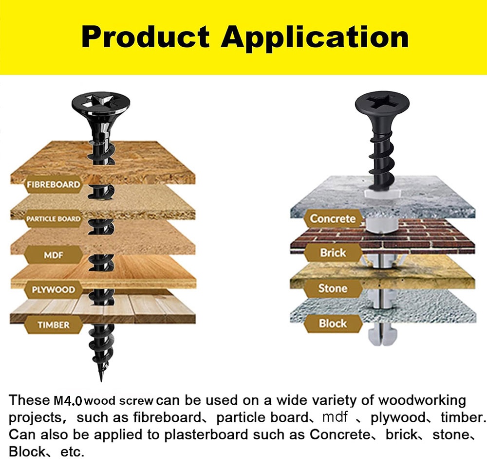 Drywall Black Screw Nail for Wood Metal Pangkahoy Self-tapping ...