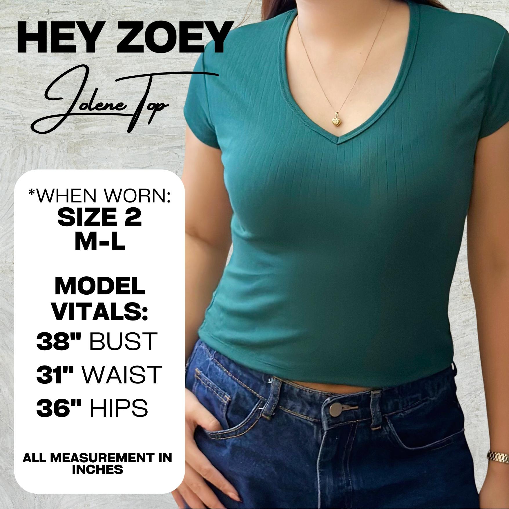 HEY ZOEY Jolene V-Neck Baby Tee Mid-Length Textured Cotton Fabric Sexy ...