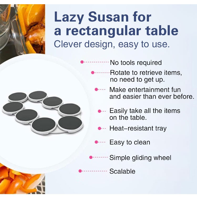 Rotating Dining Table Tray Expandable Long Table Rotating Tray Portable ...