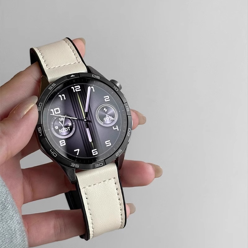 Leather Silicone Buckle Strap For Huawei GT5/GT4(46mm)/For Huawei GT5 ...
