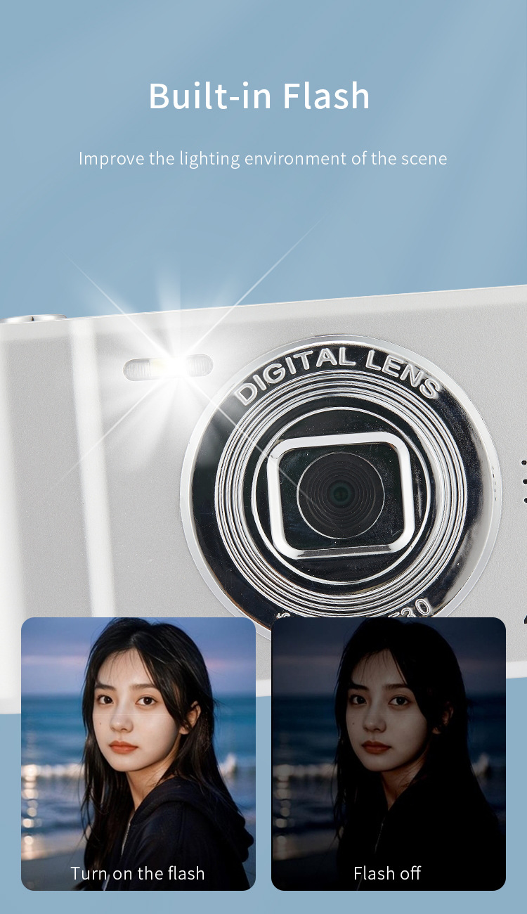 4k Selfie Dual Camera Digital Camera Beginners Mini Auto Focus Camera ...