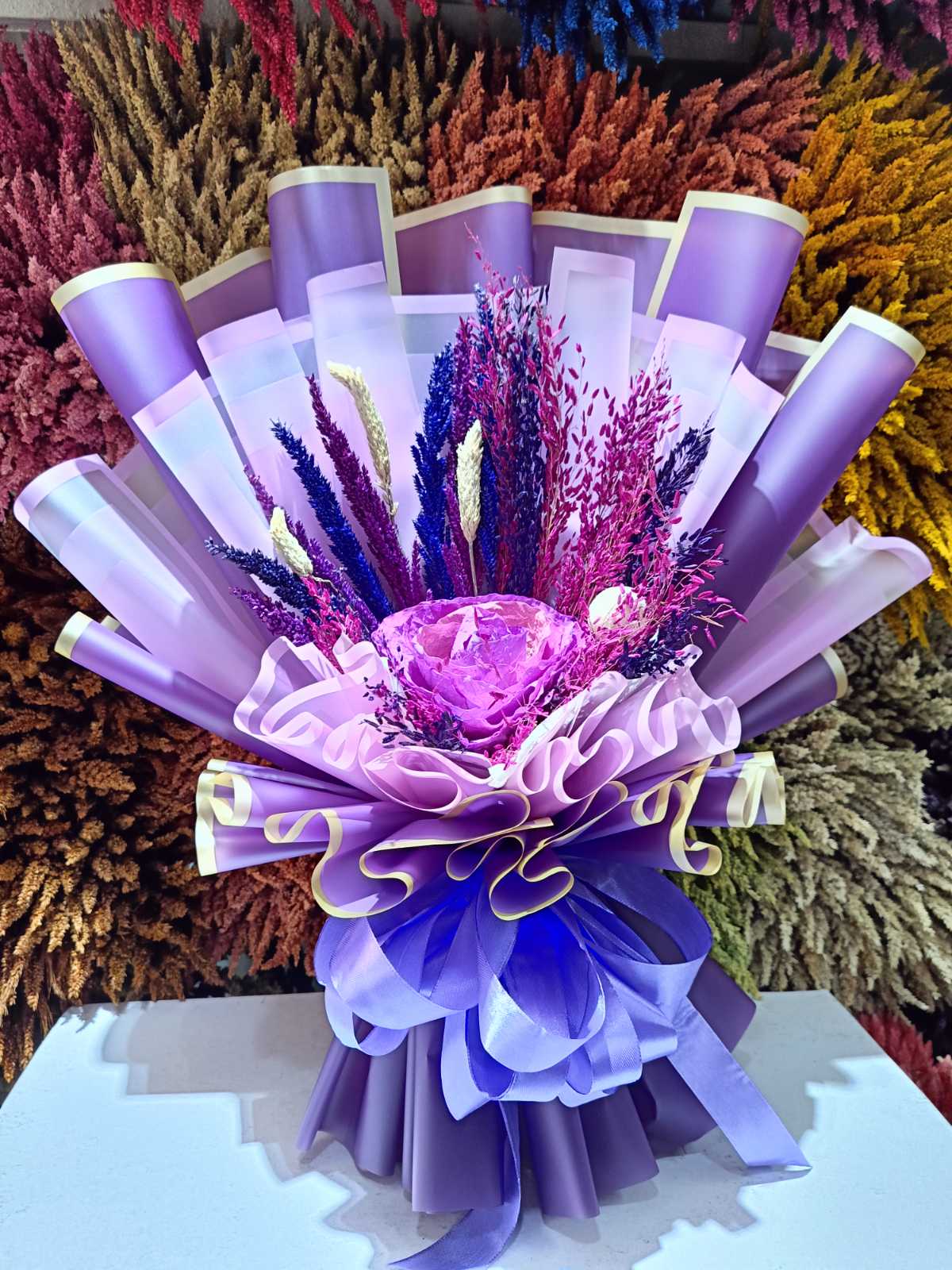 Single Fossilized Bouquet Real Dried Flowers Eternal Flower Bouquet ...