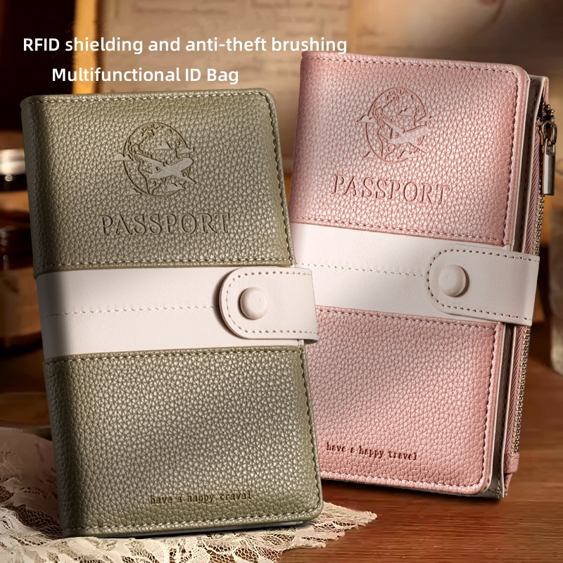 RFID Passport Cover Ultra-thin Leather Passport Protector Multi ...
