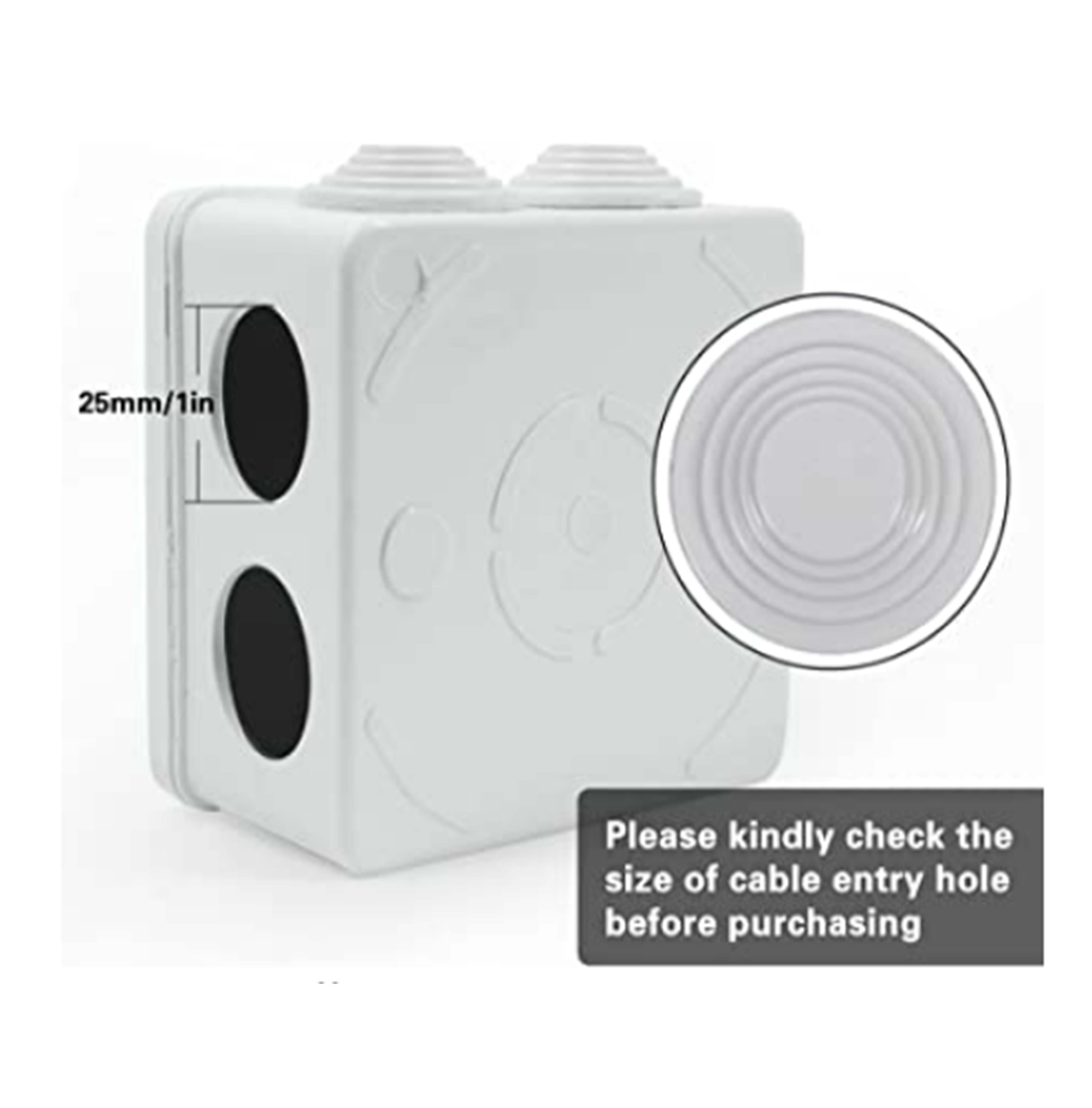 100x100x70mm IP65 Waterproof Outdoor Electrical CCTV square Junction ...