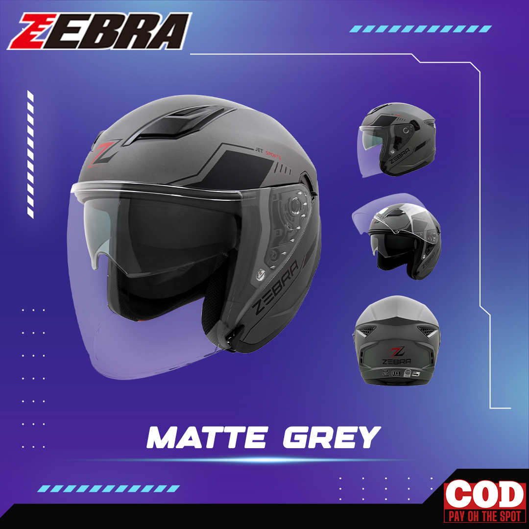 Zebra YM-829 Dual Visor Half Face Helmet For Motorcycle Women And Men ...