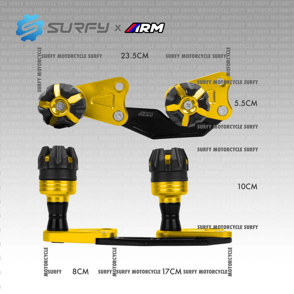 ARM Muffler Slider with Axel Cap For Nmax Aerox V1 V2 Heavy Duty ...
