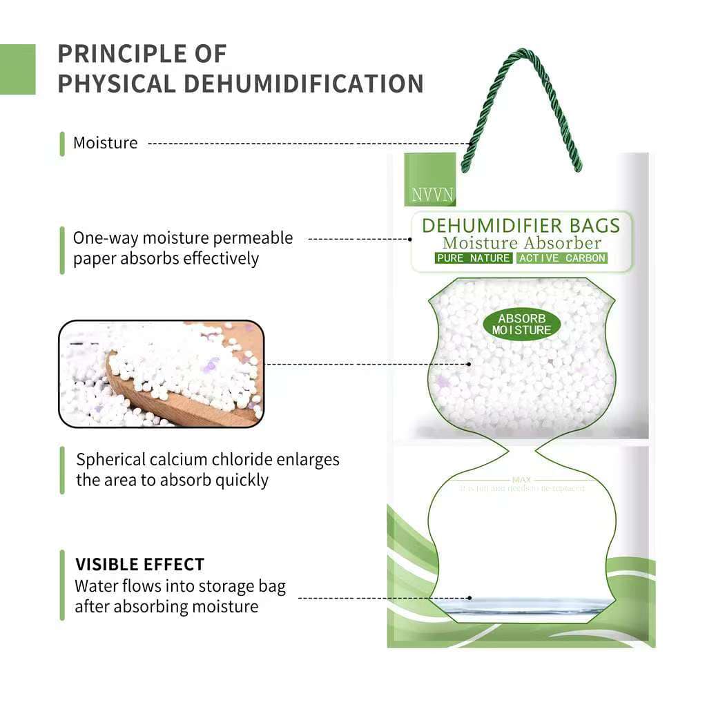 Wardrobe Hanging Moisture Absorbent Bags Anti-Mold Desiccant Packets ...