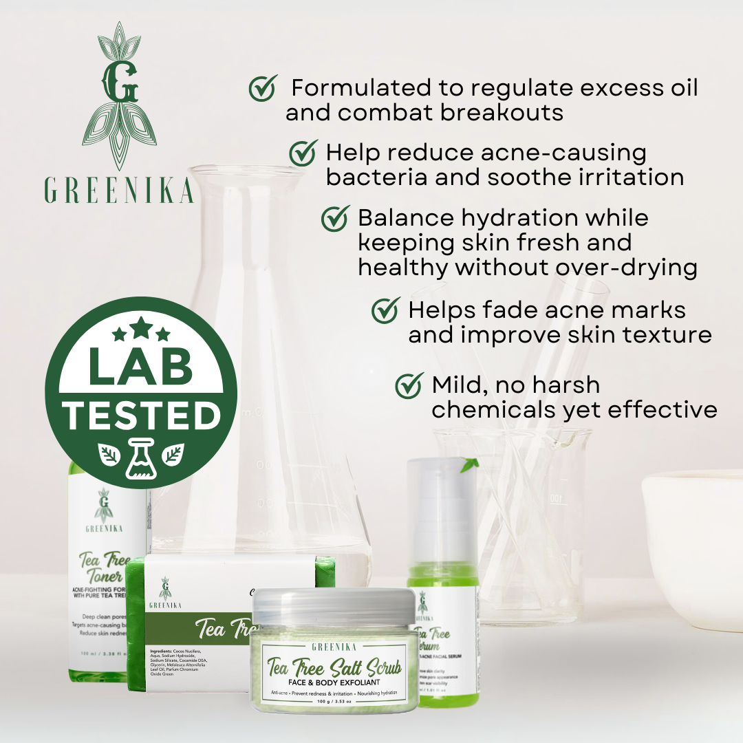 Greenika 4pcs. Tea Tree Set - Oil Extract Toner Soap Scrub And Facial ...