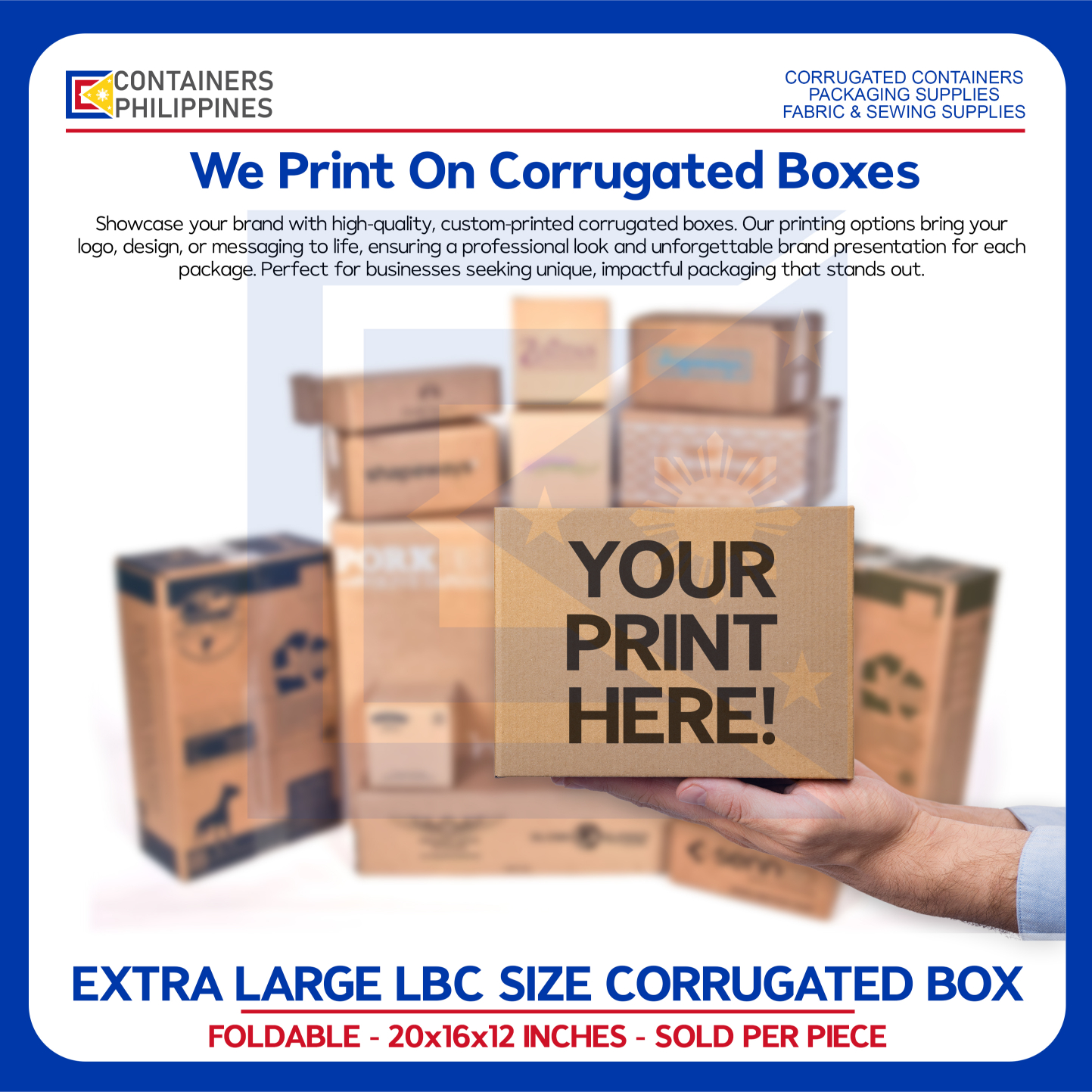 CONTAINERS.PH XLarge LBC Express Size Corrugated Cargo Shipping Box ...